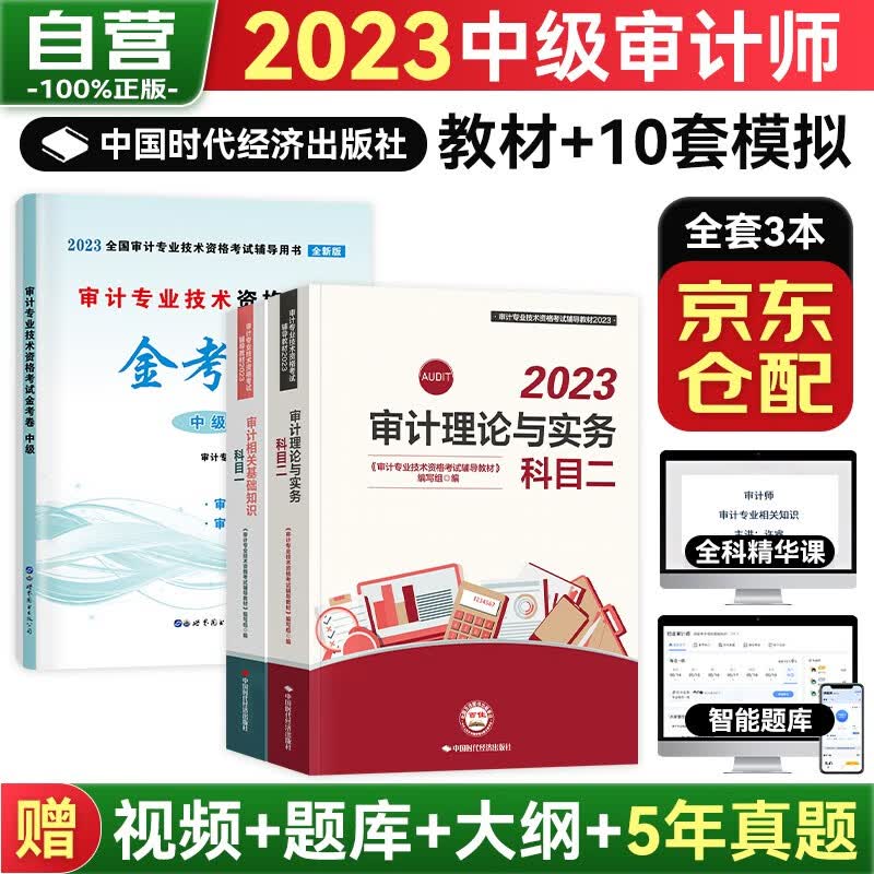 初中级审计师辅导教材2023 （官方）审计师考试教材+全真模拟试卷 审计理论与实务+审计相关基础知识中级3本套