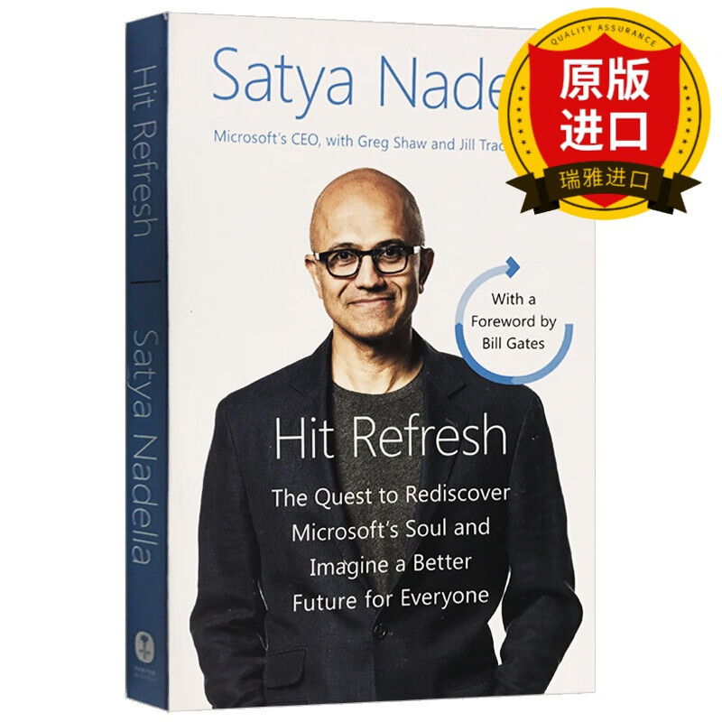 英文原版 Hit Refresh 刷新 重新发现商业与未来 微软CEO萨提亚纳德拉作品 微软变革 比尔盖茨作序 Satya Nadella 进口英语书籍
