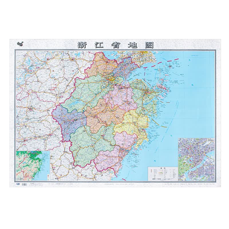 2023版浙江省地图挂图高清彩印政区交通高速旅游景点商务办公会议室装饰地图 贴图（无挂杆）