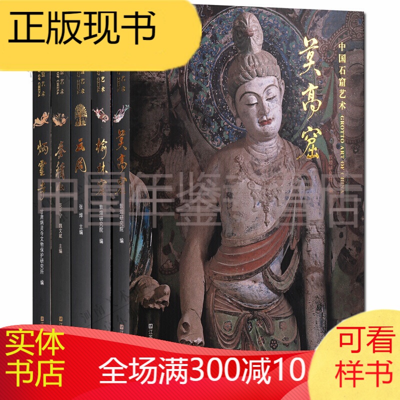 中国石窟艺术 莫高窟 榆林窟 云冈 麦积山 炳灵寺 （套装5册）