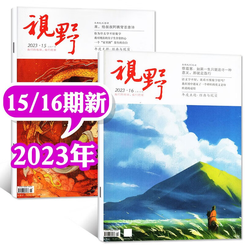 视野杂志2023年1-12月共12个月24期全年订阅【另有新期现货打包/半年订阅可选】综合性文摘文学类半月刊人文非过期刊 【共2本】2023年15/16期