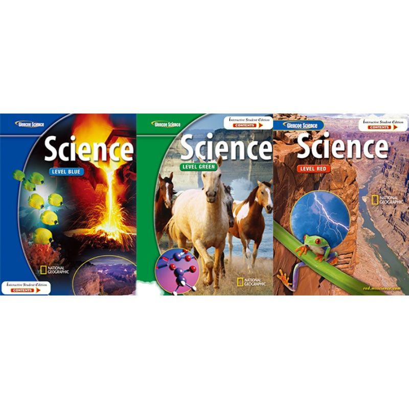 格伦科科学 McGraw-Hill Glencoe Science Level Red/Green/Blue 全套三册