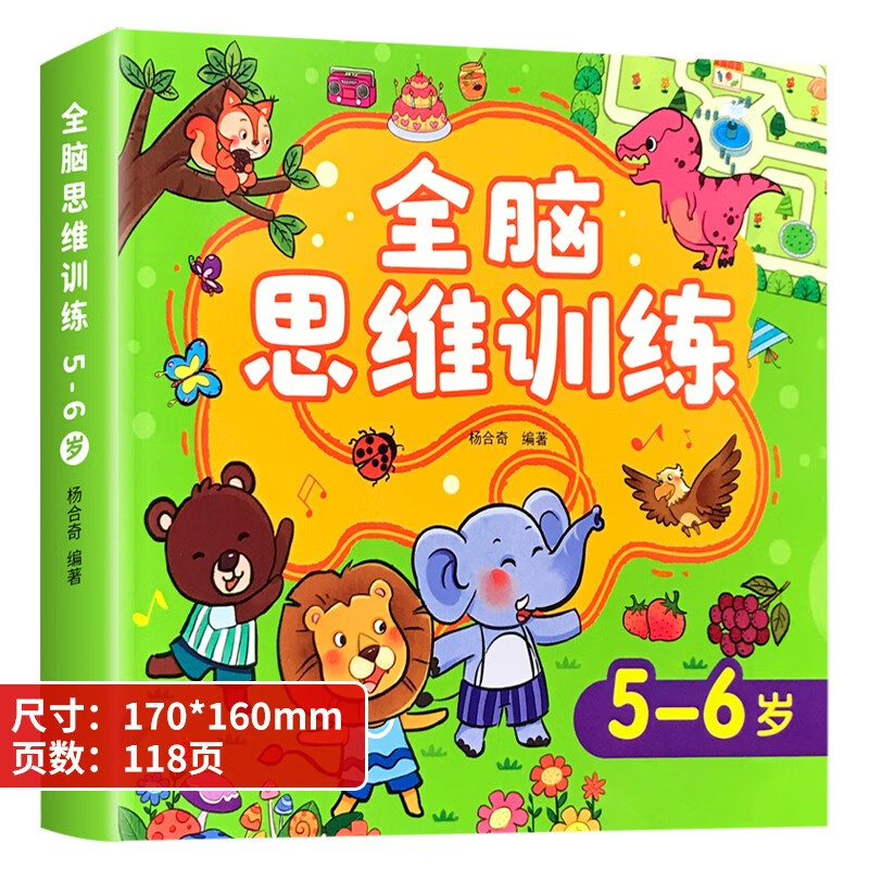 儿童全脑开发思维训练书籍数学逻辑思维练习册益智玩具童书23岁6 全脑思维训练5-6岁单册