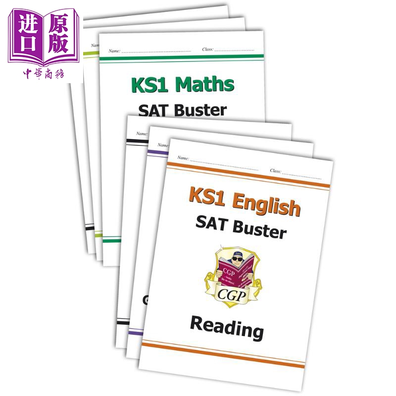 英国CGP原版 Complete KS1 Maths English SAT Buster Bundle 2022备考小学1年级英语数学综合练习套装6册 含答案