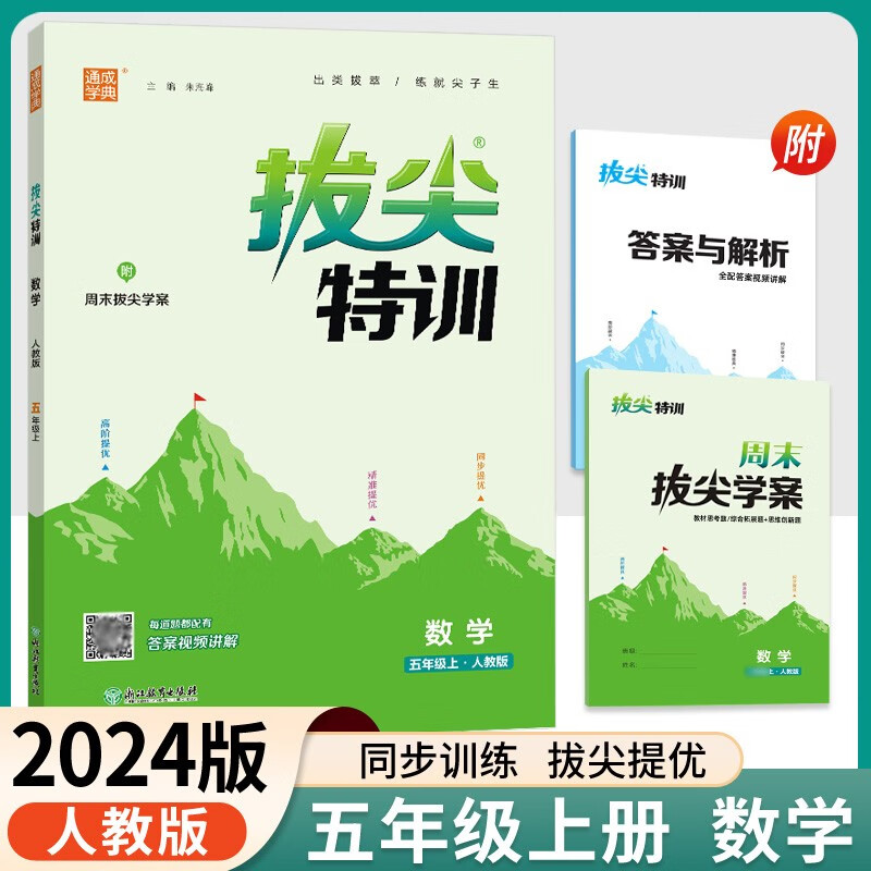 2023秋通成学典小学拔尖特训五年级上册数学人教版同步练习册含答案测评共2册