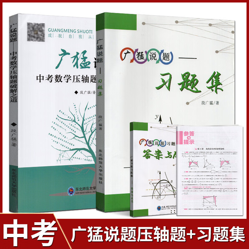 全新 广猛说题 中考数学压轴题破解之道习题集 段广猛/著 初一初二初三中考数学压轴题破解解题方法与技巧数学专项训练习题册 广猛说题 中考数学压轴题+习题集2本套装