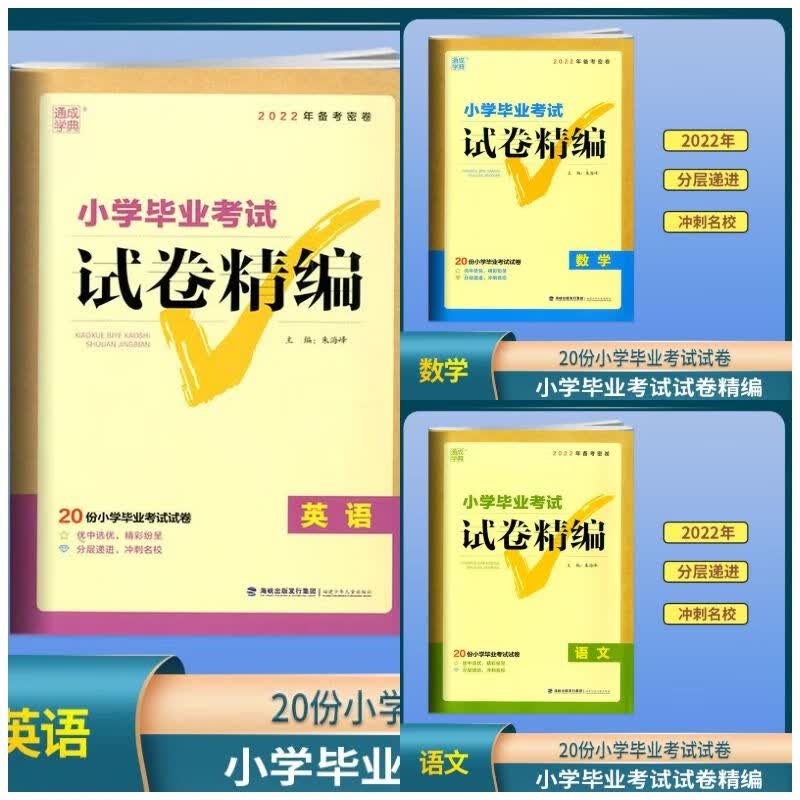 2022版备考密卷 通城学典 小学毕业考试 试卷精编 语文+数学+英语 语文