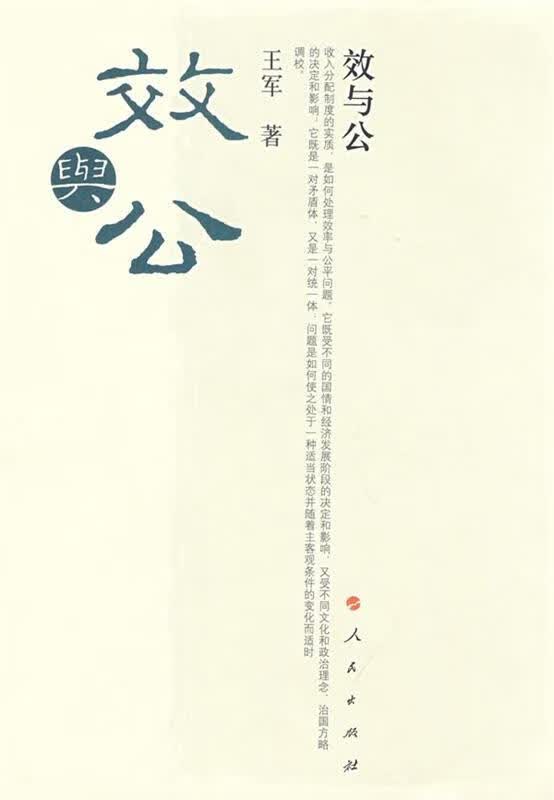 效与公 王军 著 人民出版社