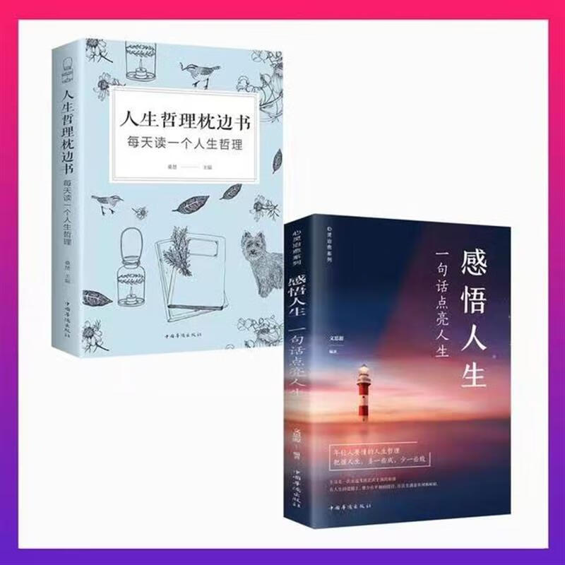 速发【全套2册】感悟人生书籍哲理枕边书一句话点亮成人励志语录书治愈系适合女性看的提升自己书籍 红色 标准