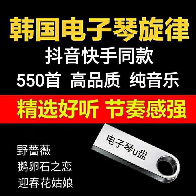 韩国电子琴音乐旋律重低音u盘车载优盘抖音快手同款高品质经典mp3 韩国电子琴纯音乐550首