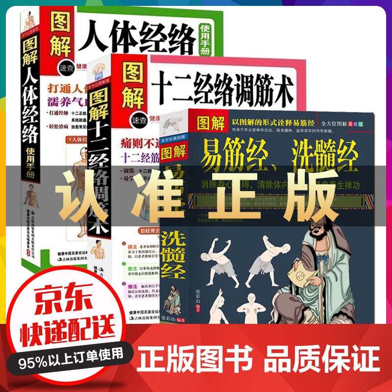 图解易筋经洗髓经+十二经络调筋术+人体经络使用手册易筋经养生达摩古法与少林功夫武术书籍 养生禅功易经