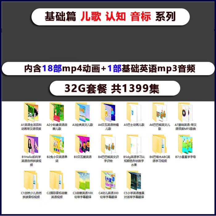 u盘国际拼读视频动画 儿童启蒙英语基础篇