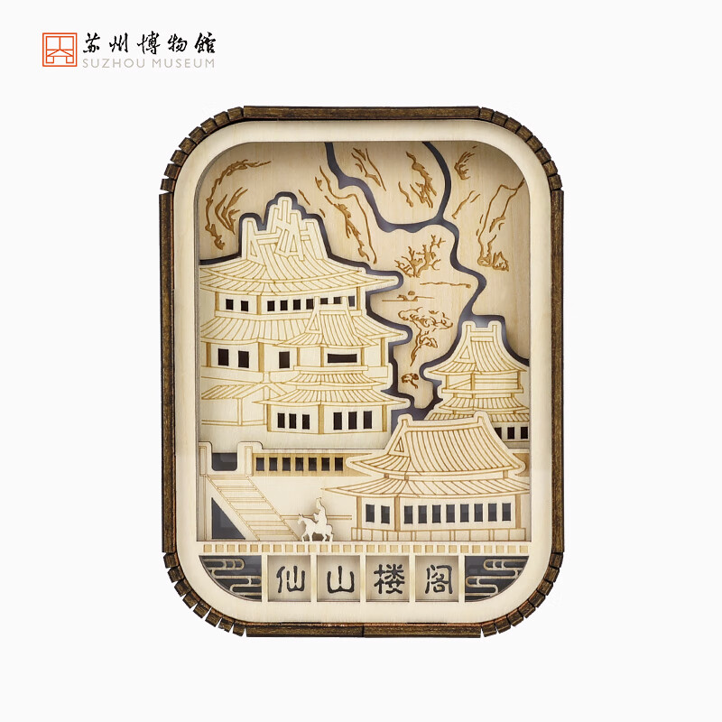 木质小夜灯卧室充电式伴睡灯圣诞小夜灯送女友礼物 木质小夜灯-仙山楼阁