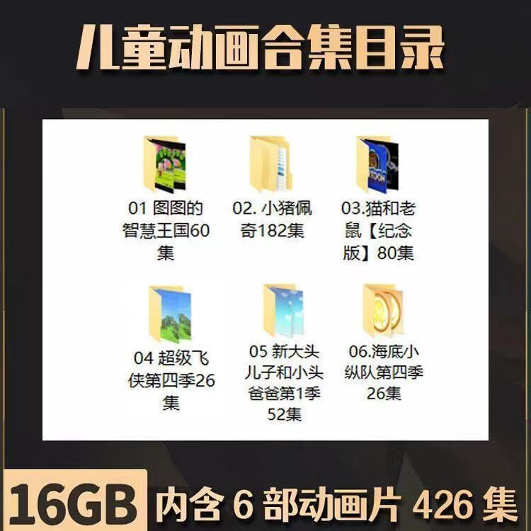 视频64G车载热门高清优盘 热门动画6部-16G