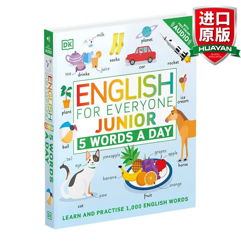 English for Everyone Junior 5 Words a Day 英文原版 少儿初级英语 每天5个单词 DK人人学英语 英文版 进口英语原版书籍