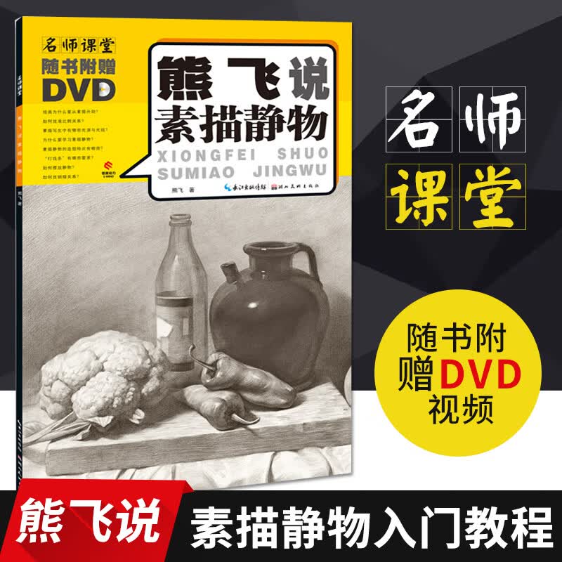 【赠DVD】熊飞说素描静物 素描书籍教材临摹入门自学零基础教程 动静物人物风景美术生专用彩铅笔画速写结构
