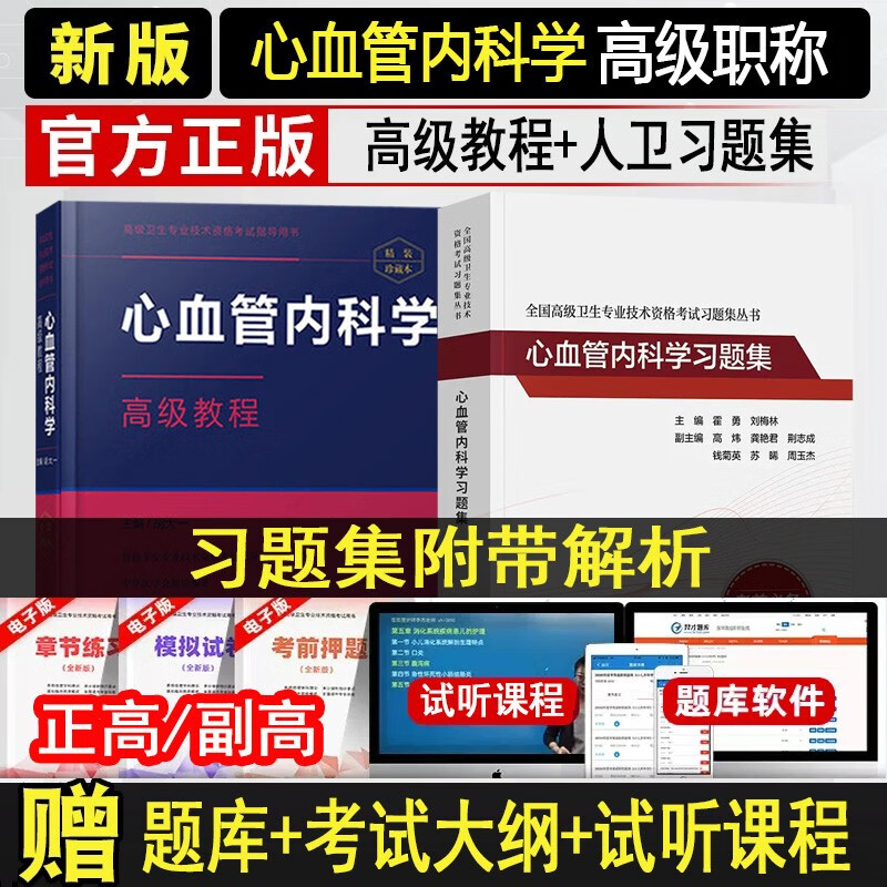 心血管内科副主任医师考试书2024心血管内科学高级教程心内科副主任副高正高主任医师职称教材指导书辅导资料题库同步习题集练习题模拟题历年真冲程押题视频人卫习题集