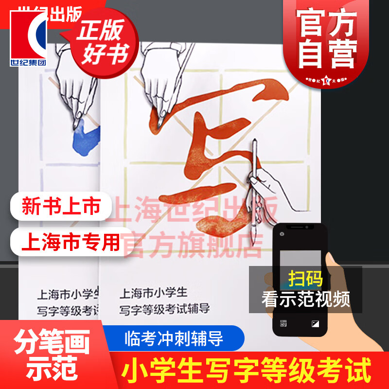 上海市小学生写字等级考试辅导 艺术理论类小学书法楷书教学参考资料 考试评分标准 教程 范例 点评