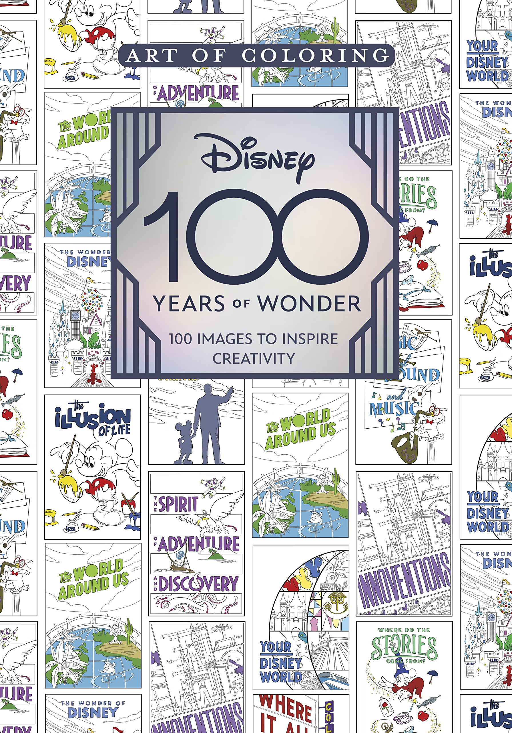 预售 迪士尼100周年填色书 百年奇迹 创意绘画 英文原版 Art of Coloring: Disney 100 Years of Wonder