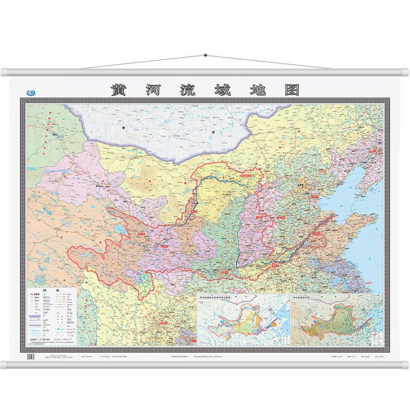 中国黄河流域地图2022年新版1.5×1.1米大尺寸办公室家用客厅挂图