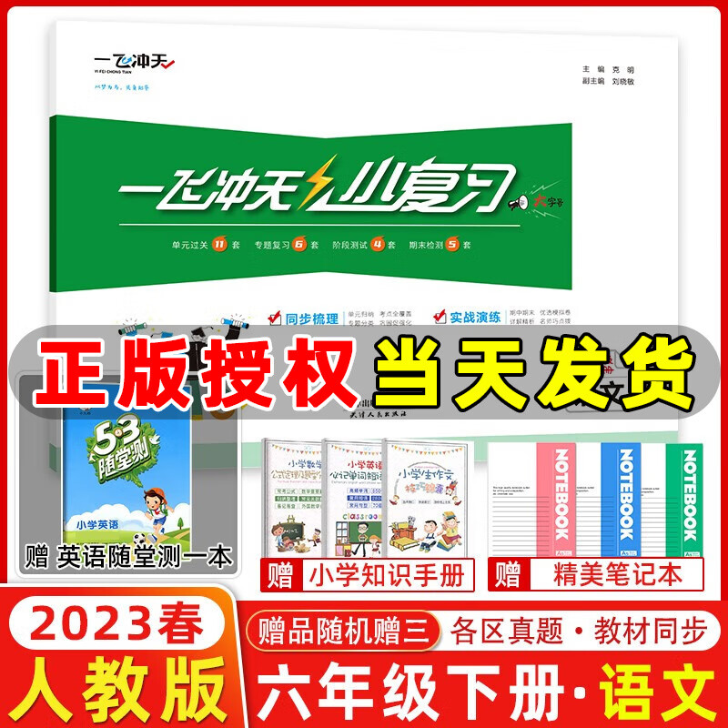 科目自选】天津2023新版一飞冲天小复习六年级上册下册语文数学英语人教版精通版 小学6年级教材同步单元测试卷天津期末真题卷 六年级下册 语文 人教版