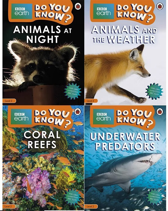 英文原版 剑桥少儿英语读物 BBC Earth Do You Know BBC地球频道 STEM自然科普百科 L2 动物 4册 附在线学习资源