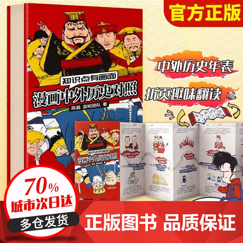 知识点有画面 漫画中外历史对照 混知漫画陈磊著 中外历史年表 折页趣味翻读 精选初高中课本与重要大事件 漫画中外历史对照