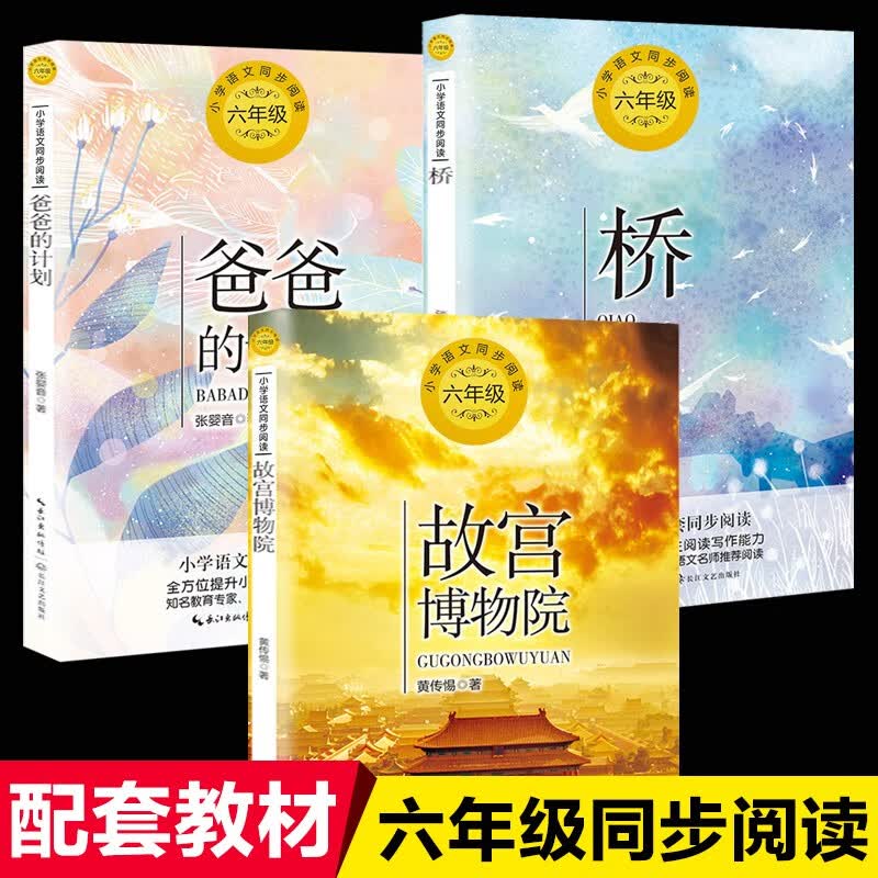 六年级必读指定的课外书小学经典书籍全套3册老师推荐书目上册人教版桥包邮故宫博物院爸爸的计划人民教育出版社语文同步阅读