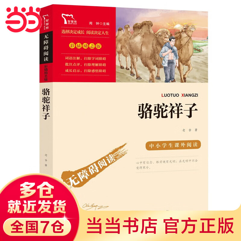 【套装-单本可选】当当 海底两万里 朝花夕拾 简爱 假如给我三天光明 骆驼祥子 繁星春水 格列佛 钢铁 名人传 童年 经典名著 中小学生课外阅读指导丛书 骆驼祥子