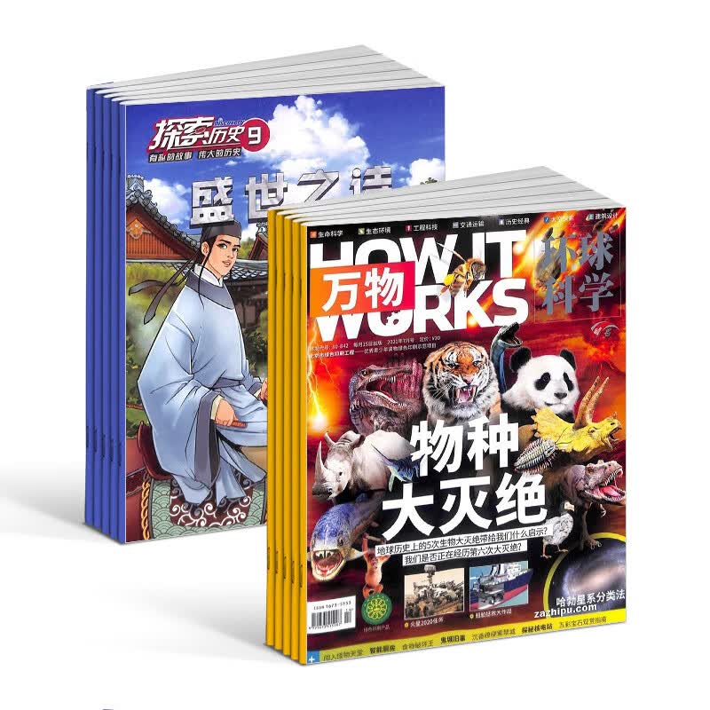 探索历史+万物杂志组合 2023年10月起订阅 组合共24期 小学生课外阅读 杂志铺
