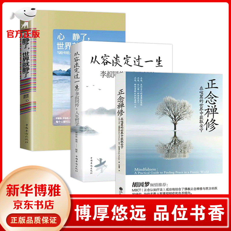 【官方】正念禅修:在喧嚣的世界中获取安宁 李叔同从容淡定过一生 放下 心静了世界就静了 断舍离《情商》作 正念禅修+从容淡定过一生+心静了【全3册】