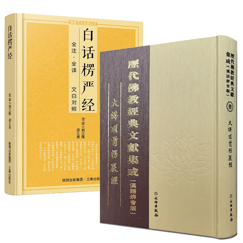 【二册】精装楞严经注音解释版 大佛顶首楞严经 白话楞严经 文白对照楞严经 楞严经简体横排大字诵读本 楞严