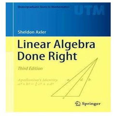 Linear Algebra Done Right Undergraduate 实体书 纸质书