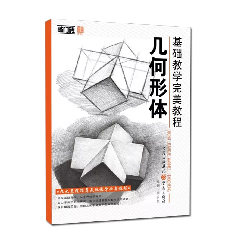 基础教学完美教程几何形体 敲门砖李家友素描零基础入门书 重庆亿卷 结构明暗单体组合范画临摹范本照片对画初学自学美术教程