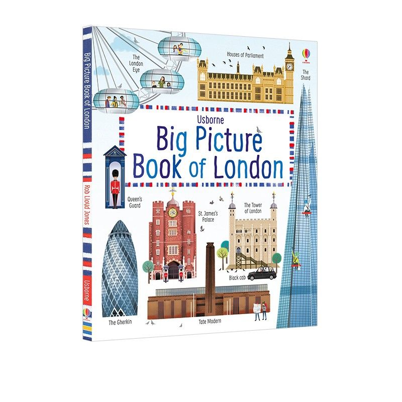 英文 Usborne Big Book 精装大开本 儿童数字单字启蒙图画辞典 子趣味互动游戏绘本 London 伦敦地标建筑