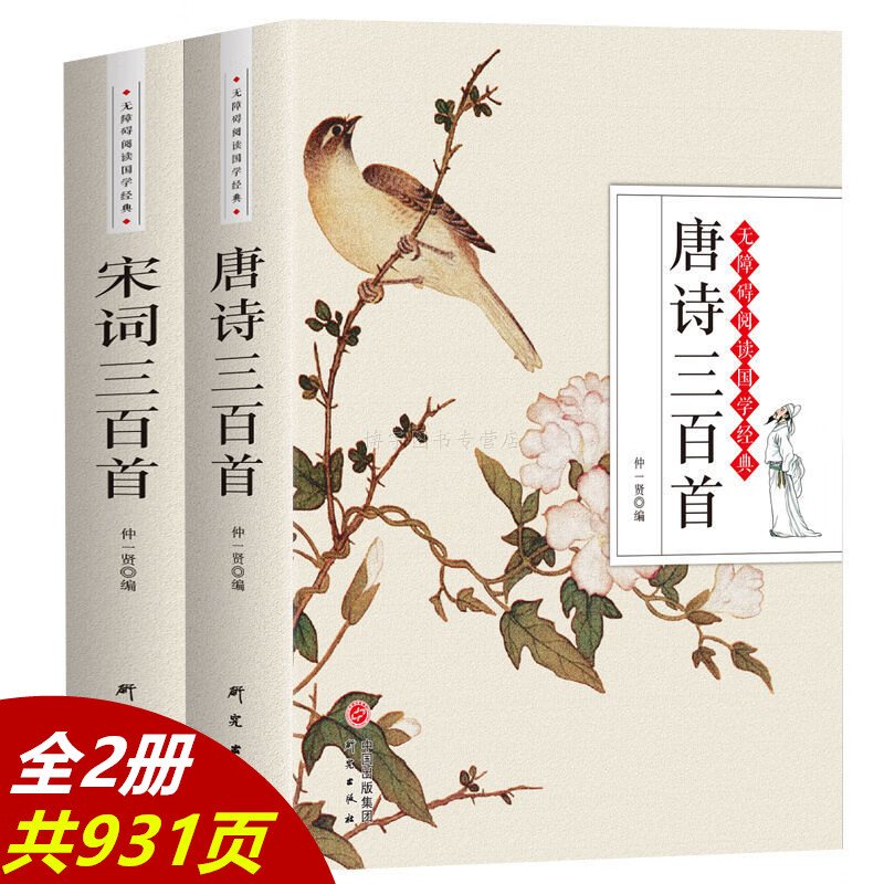 2册【完整版300首】唐诗三百首 宋词三百首 文白对照带注释译文赏析 全集全解无删减唐诗宋词鉴赏辞典 学