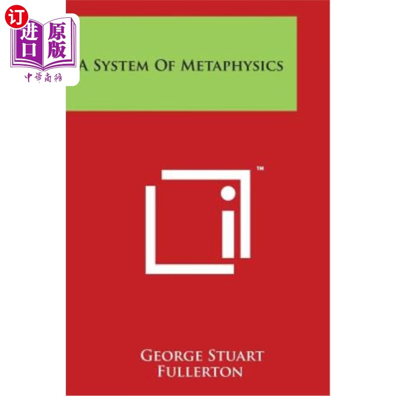 海外直订A System Of Metaphysics 《形而上学体系