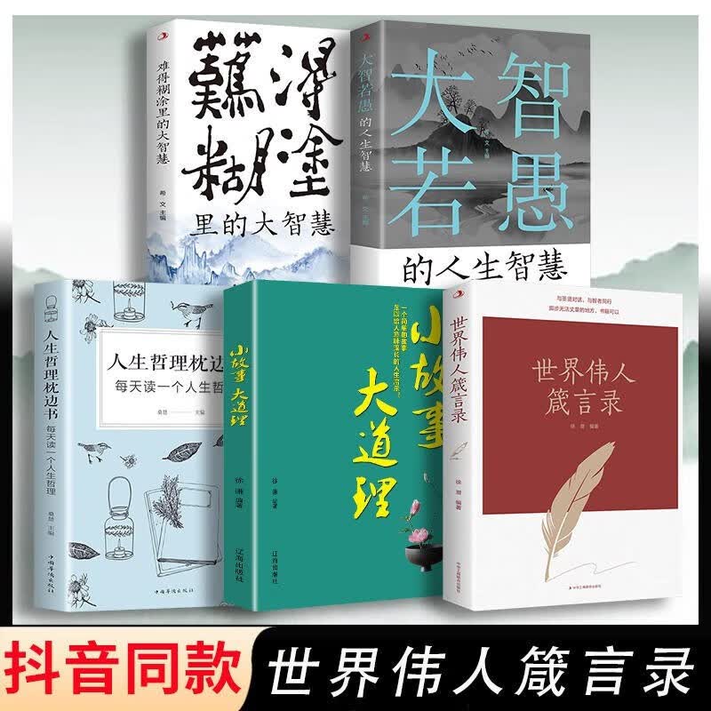 世界伟人箴言录与圣贤对话与智者同行 大智若愚的人生智慧 难得糊涂的大智慧 小故事大道理 人生哲理枕边书 传世励志经典世界伟人箴言录励志书籍 感悟人生 能量金句5册套装