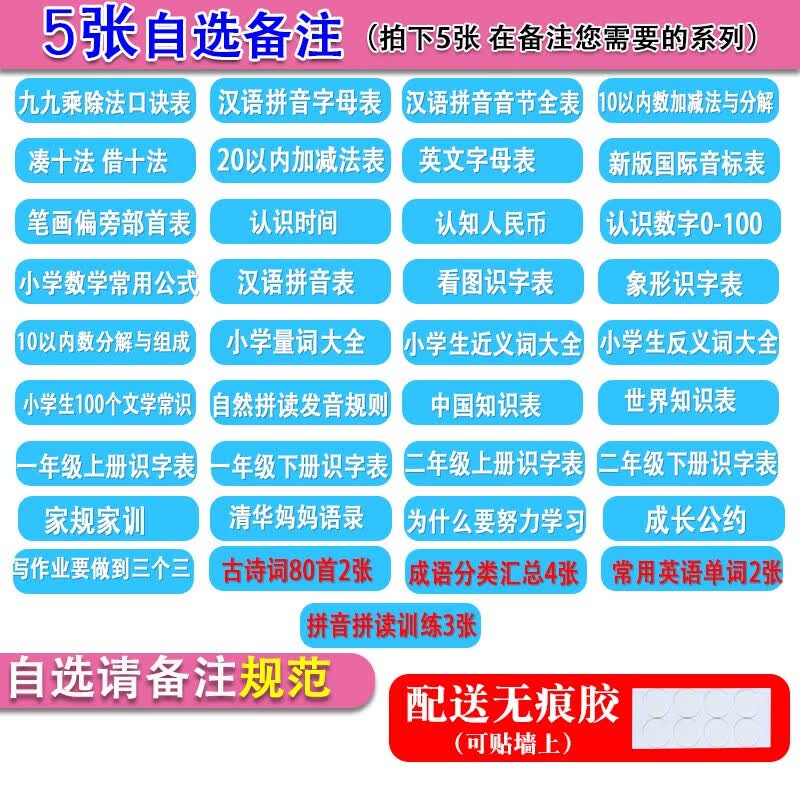 最新版48个英语英文国际音标有声挂图卡片小学生单词学习神器教具 5张自选(备注规范)
