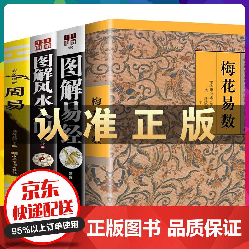 【官方全4册】梅花易数+图解易经+图解风水入门+图解周易白话讲义精解风水书籍邵子神数术数中国哲学