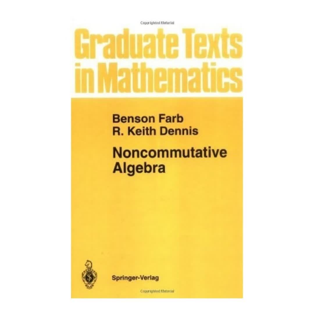 Noncommutative algebra Benson Farb原版纸质书