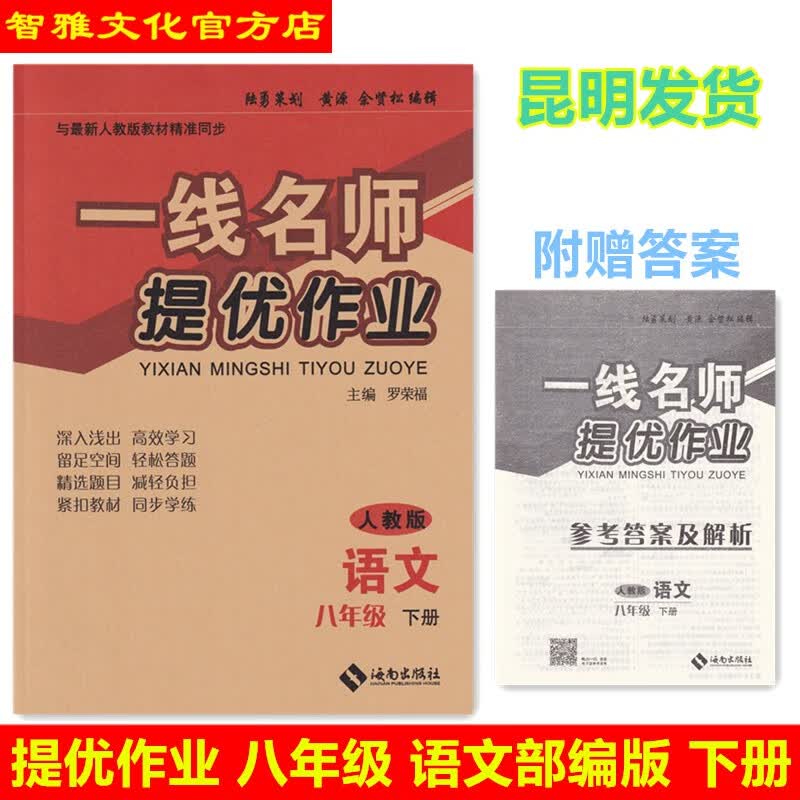 云南一线名师提优作业本8八年级语文下册部编人教版初二同步练习 语文 八年级下