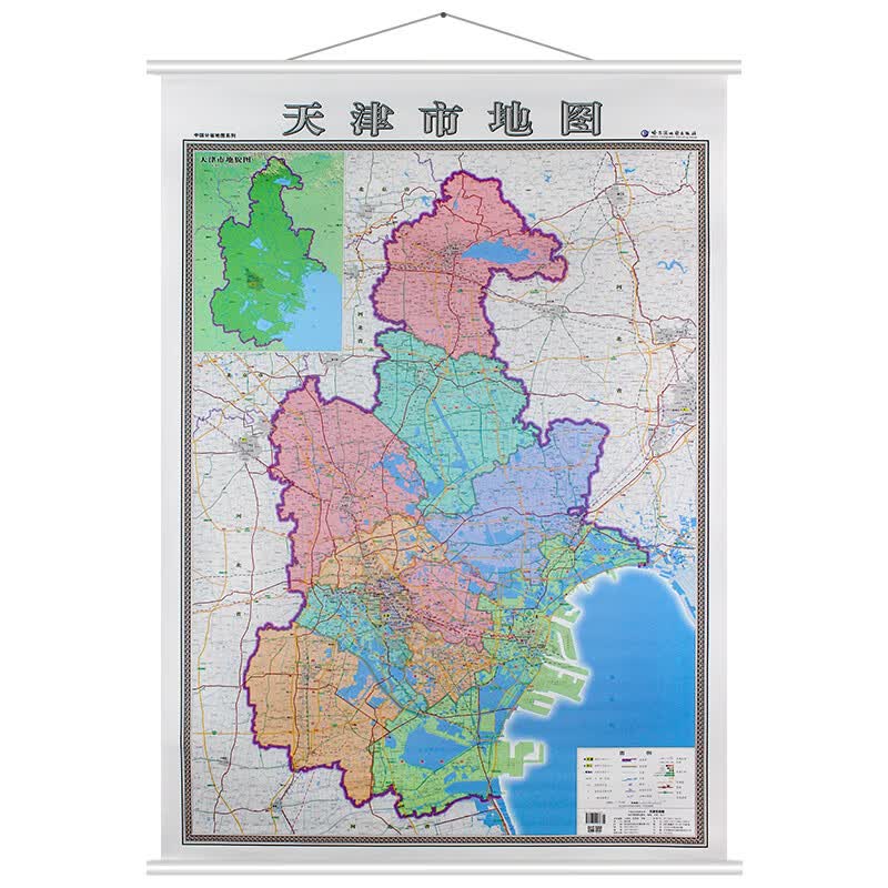 天津市地图 1.4x1m AB面 B面天津市地图 A面城区图2022