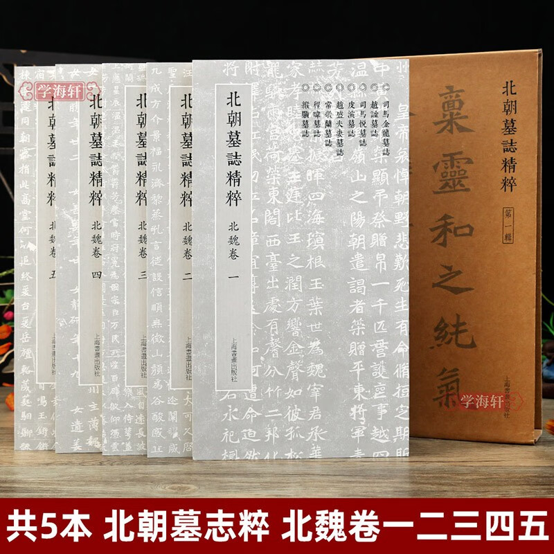 学海轩 共5本 北朝墓志精粹 一辑 北魏卷12345书法作品毛笔书法字帖毛笔书法教程毛笔书法作品书法篆刻历代书法艺术上海书画出版社