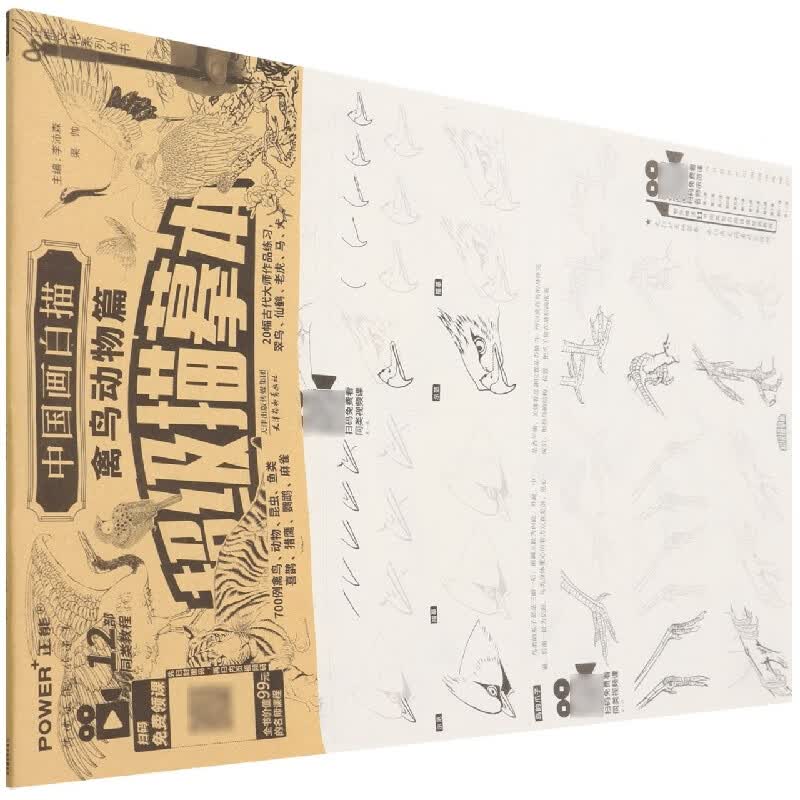 中国画白描(禽鸟动物篇)/超级描摹本/正能文化系列丛书
