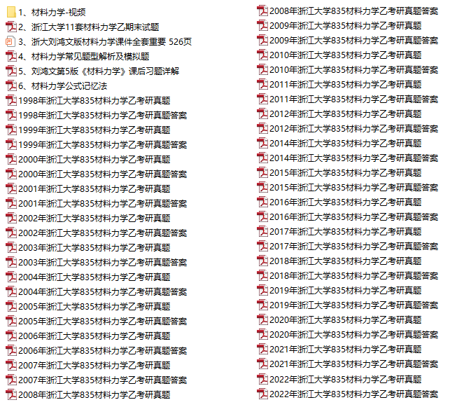 2024浙江大学835材料力学乙考研真题答案浙大835材料力学初试资料 纸质版 电子版