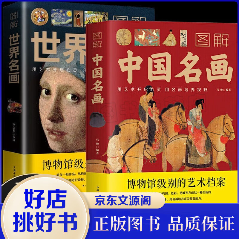 【全2册】图解世界名画+图解中国名画 绘画知识艺术 历史 文化解读世界名画的精髓 文名画档案 简介欣赏创作技巧绘画知识书籍 【彩图2册】世界名画+中国名画