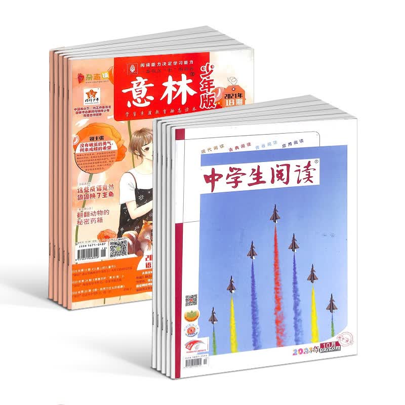 意林少年版+中学生阅读初中版读写杂志 2023年十月起订 组合共36期 杂志铺