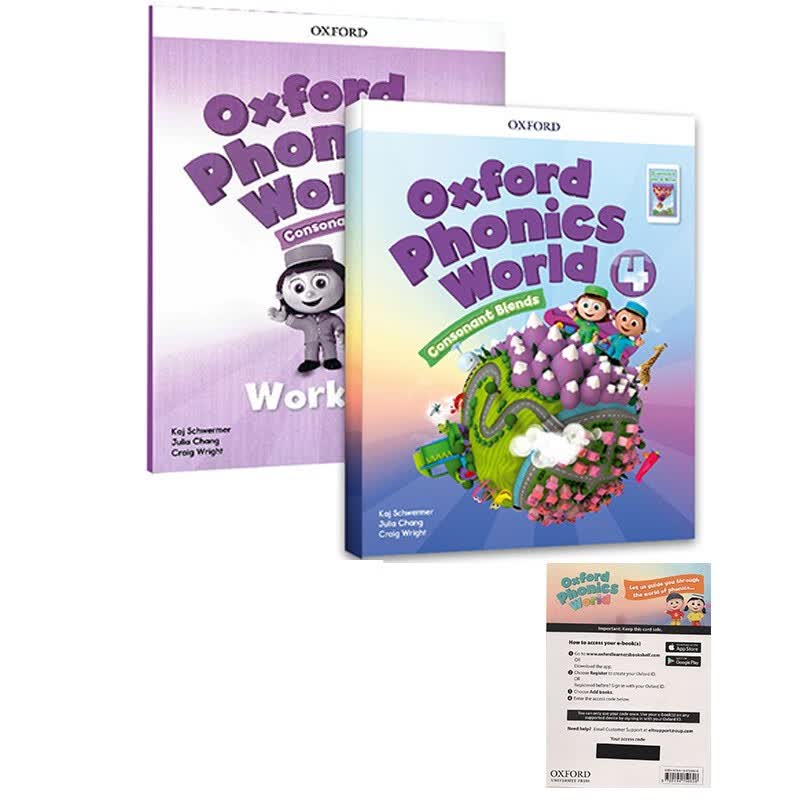 进口原版新版牛津自然拼读世界 Oxford Phonics World1 2 3 4 5级别OPW英语自学辅导幼少儿启蒙教材 高配版 4级别(学生书 练习册 APP)