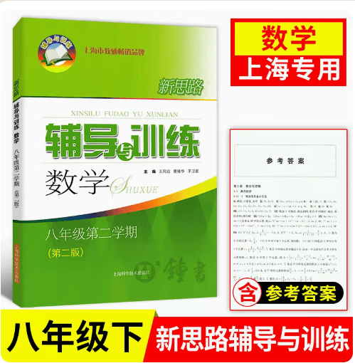 新思路辅导与训练 数学物理化学 六七八九年级/6789年级上册 下册 八年级下 数学（大字版） 上海版本